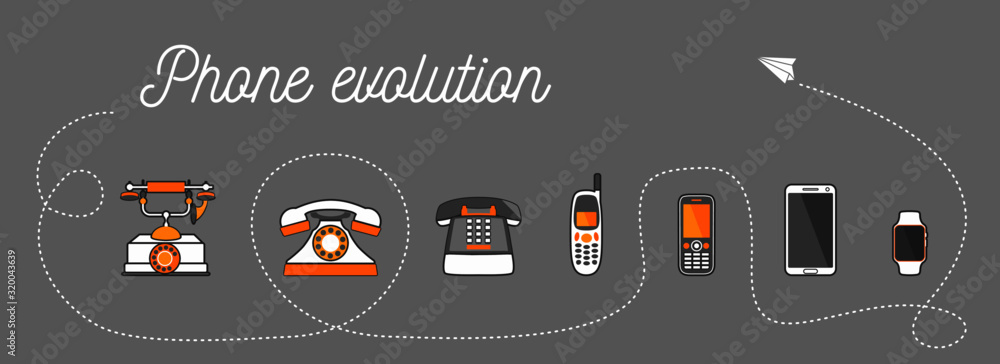 Vector set of phone icons in flat design Stock Vector | Adobe Stock