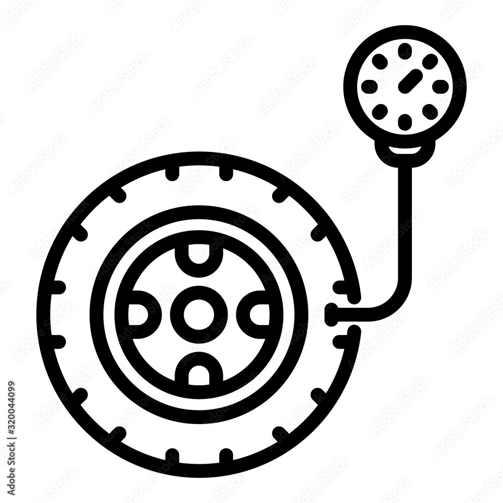 Tire tread indicator icon. Outline tire tread indicator vector icon for ...