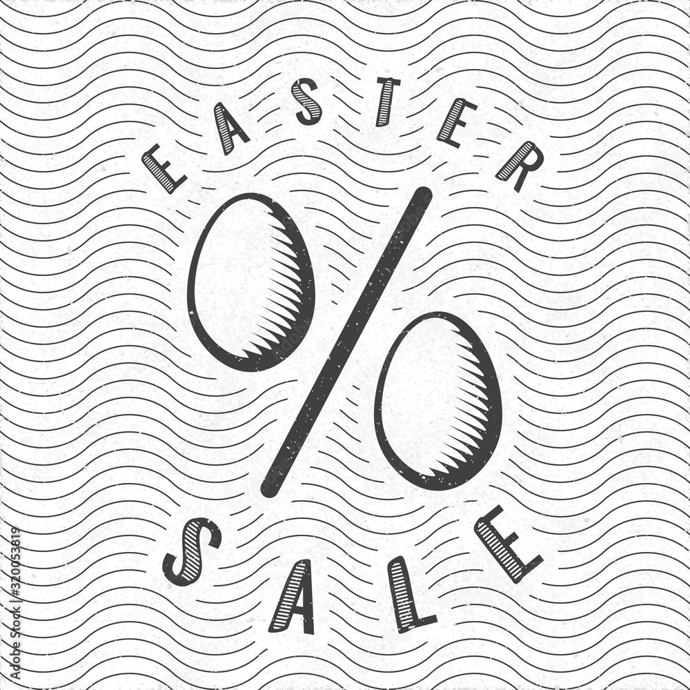 Easter Sale Calligraphy Illusion Logo Lettering with Engraved Eggs as ...