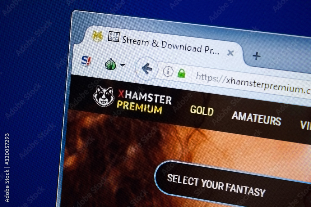 Ryazan, Russia - August 26, 2018: Homepage of Xhamster Premium website on the display of PC. Url ...