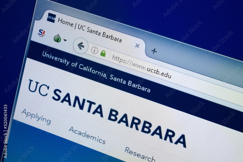 Ryazan, Russia - August 26, 2018: Homepage of UCSB website on the ...