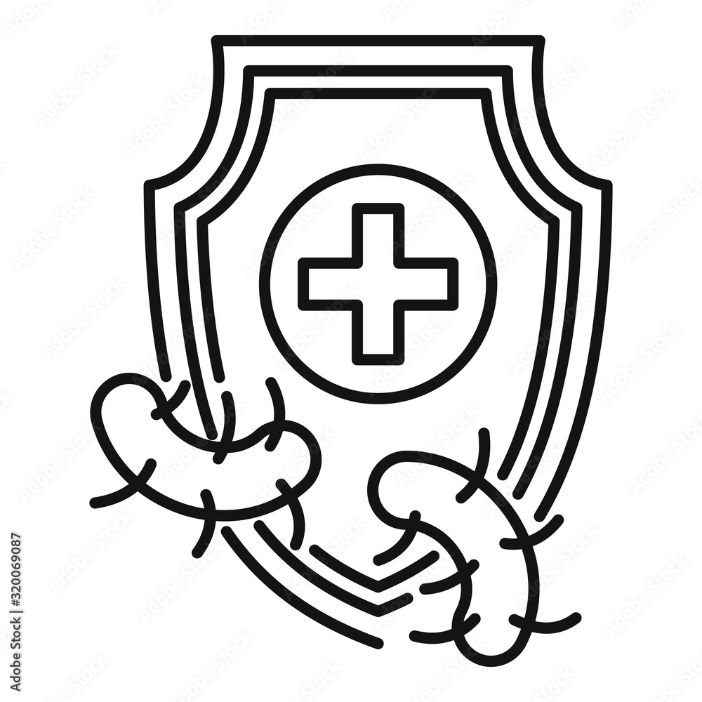 Immunization shield icon. Outline immunization shield vector icon for ...