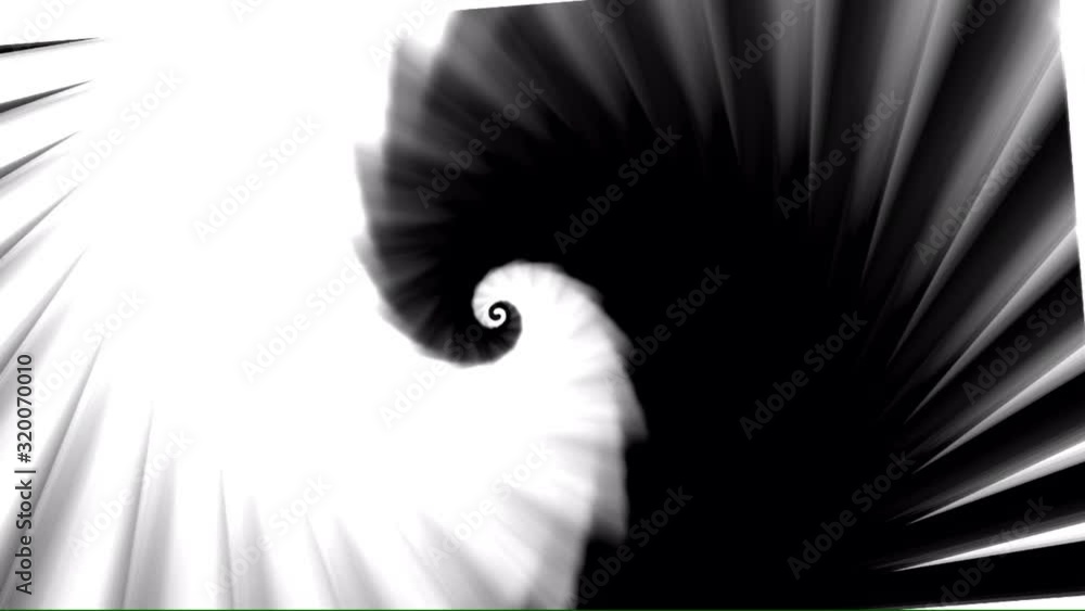 black and white geometric shape twirl rotating in circle motion look ...