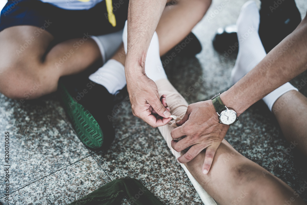 Group of boy scout first aid training in classroom. Student boy scout ...