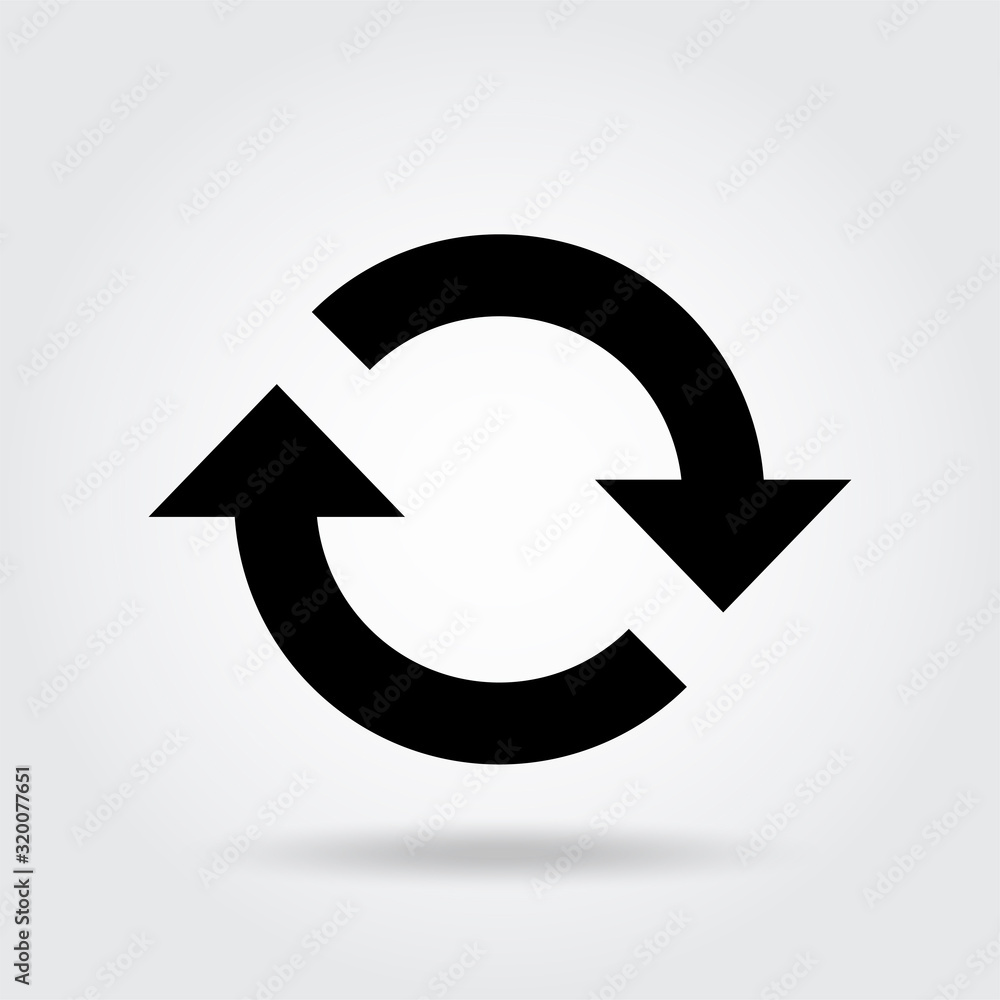 Flat icon of cyclic rotation, recycling recurrence, renewal. Refresh ...