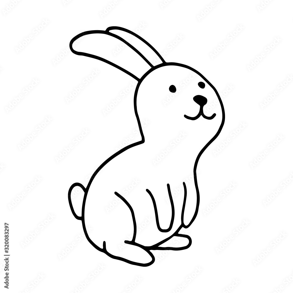 Rabbit Black And White Drawing