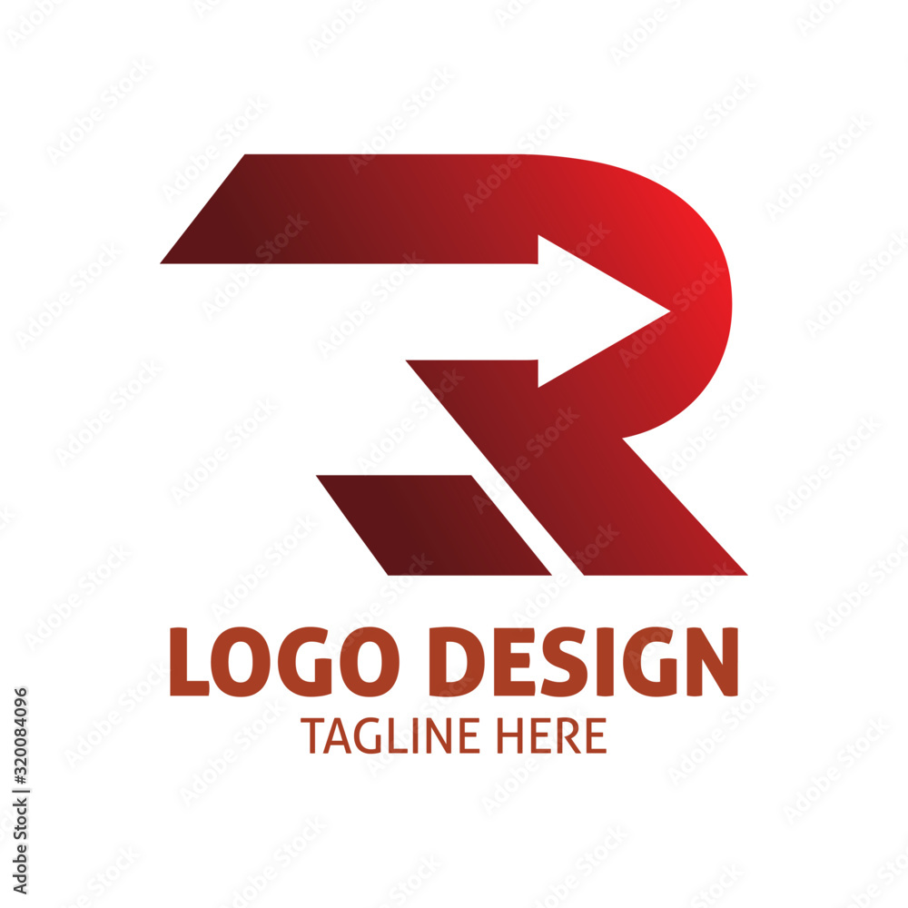red letter r arrow logo design Stock Vector | Adobe Stock
