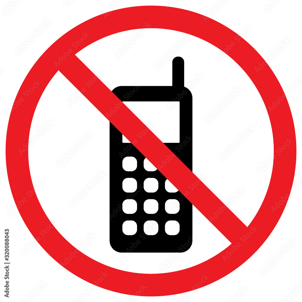 Cellphone not allowed sign vector. Turn off mobile phones. Perfect for ...