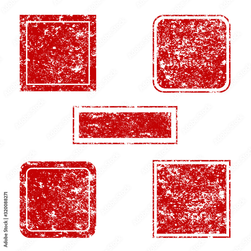 Grunge red post Stamps Collection, rectangles . Banners, Insignias ...