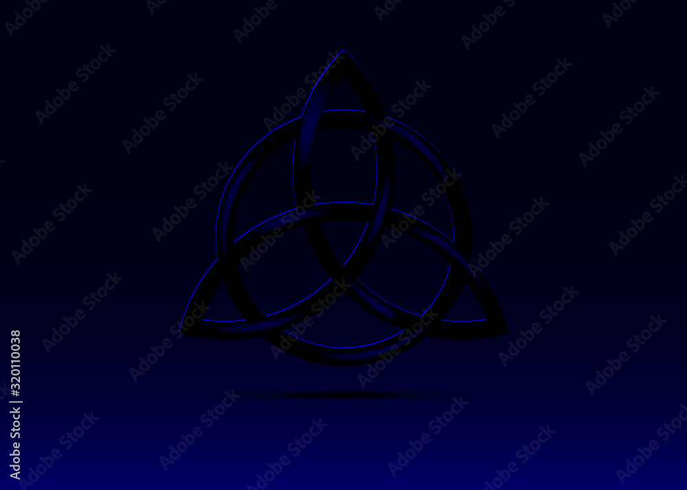 Triquetra logo, Trinity Knot, Wiccan symbol for protection. 3D Vector ...