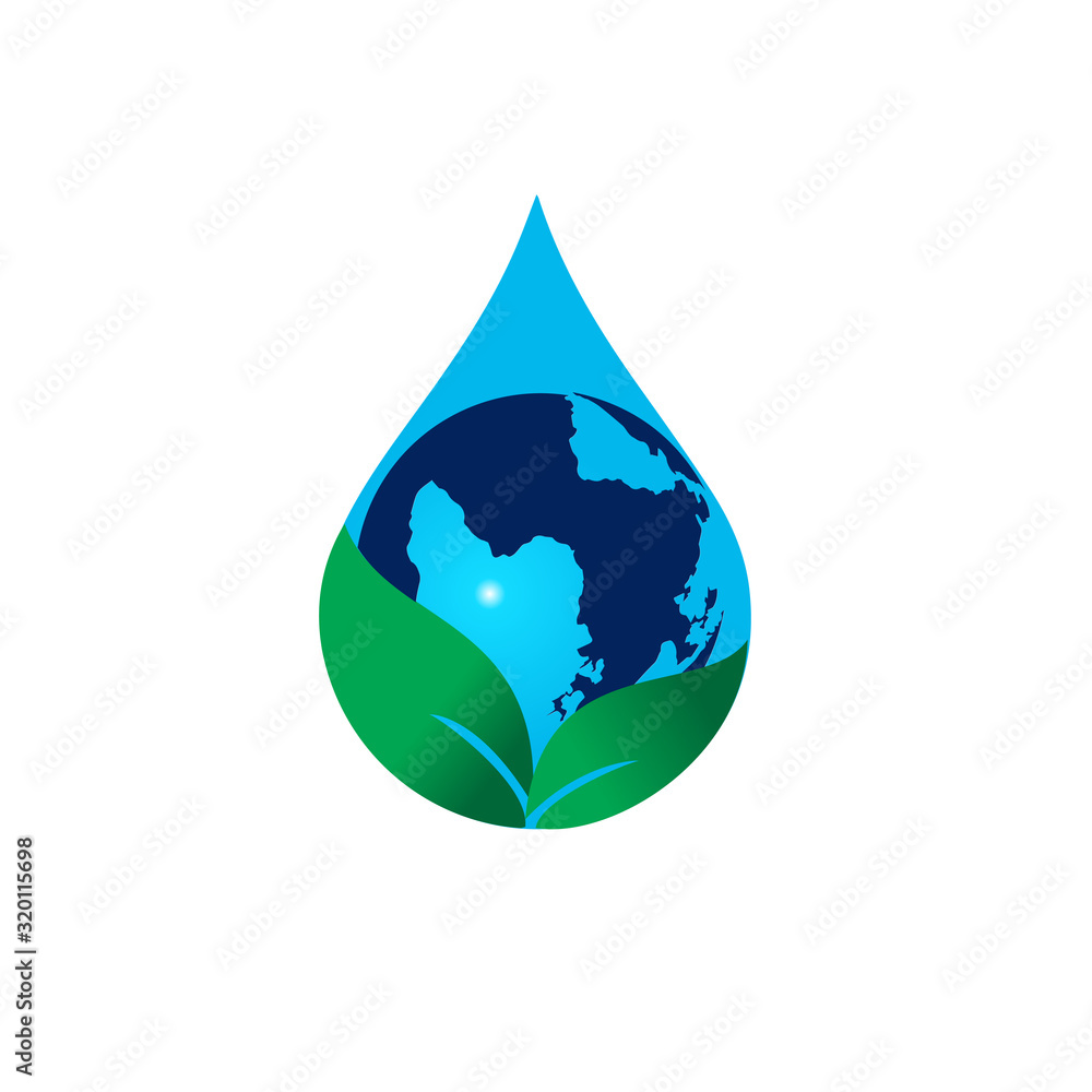 symbol water green logo vector Stock Vector | Adobe Stock