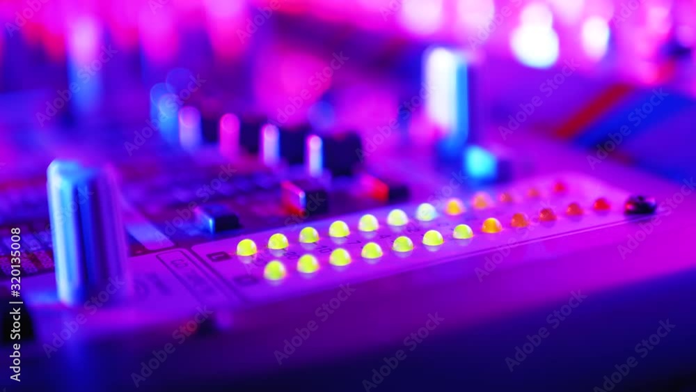 LED Indicator Level Signal of Volume on the Sound Mixing Console or Dj ...