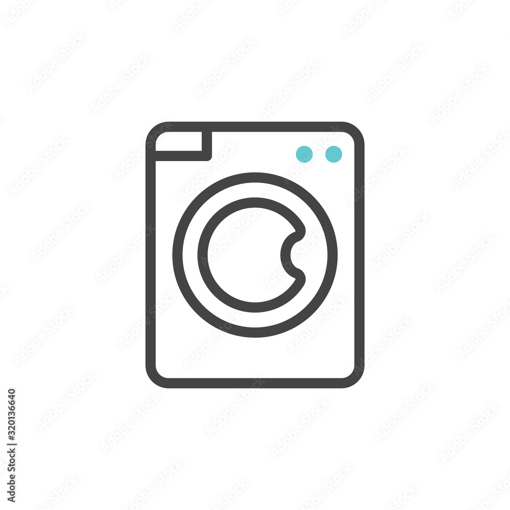 Washing machine line icon. linear style sign . Automatic washer outline ...