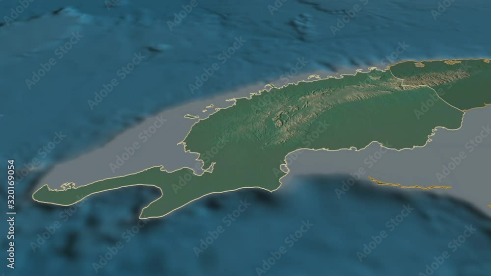 Pinar del Río, province with its capital, zoomed and extruded on the ...