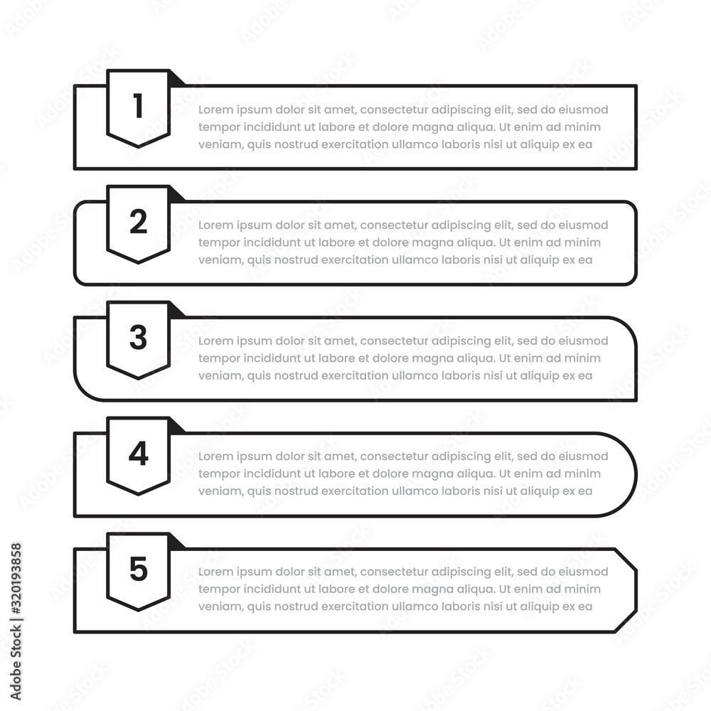 Collection of various bullet memo reminder logo with number in ...