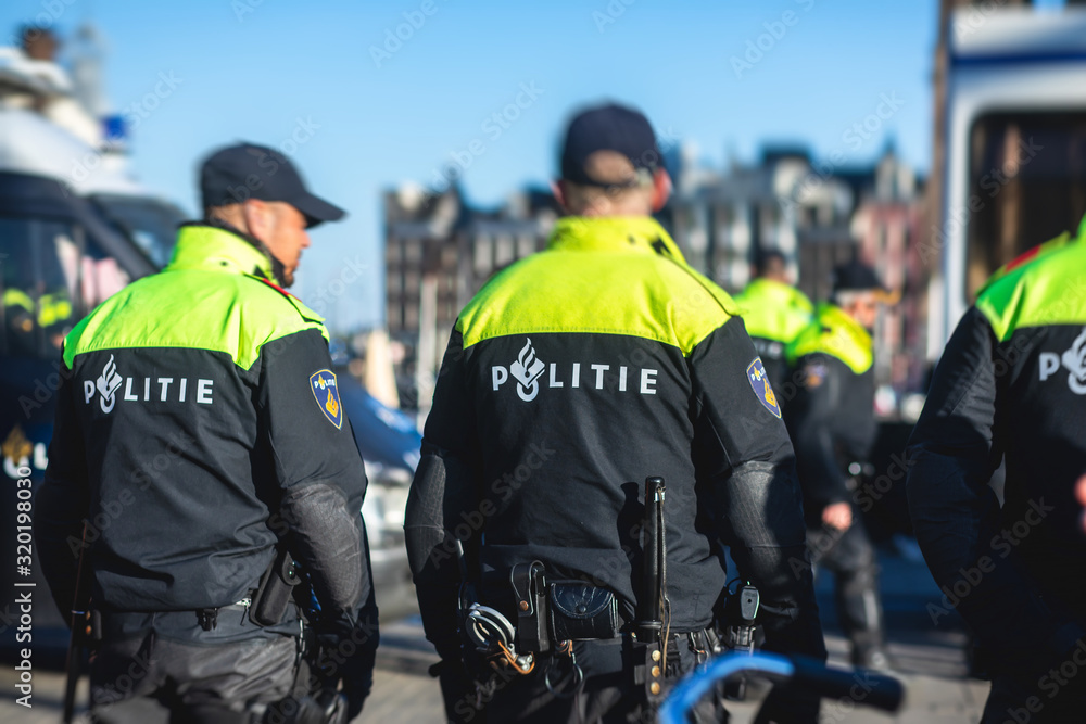 Poster Dutch police squad formation and horseback riding mounted police ...