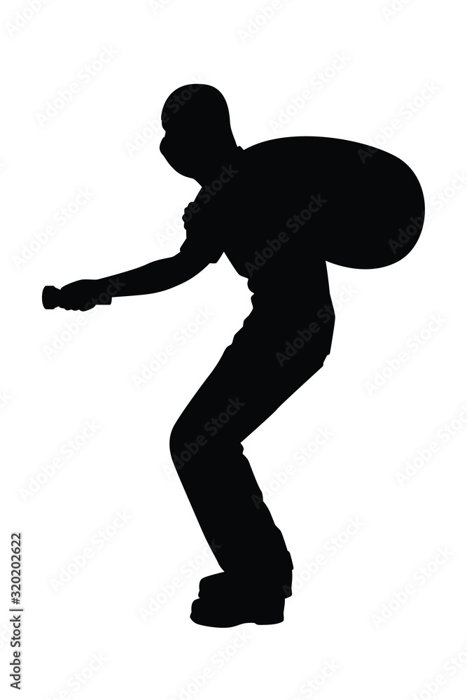 Robber silhouette vector Stock Vector | Adobe Stock