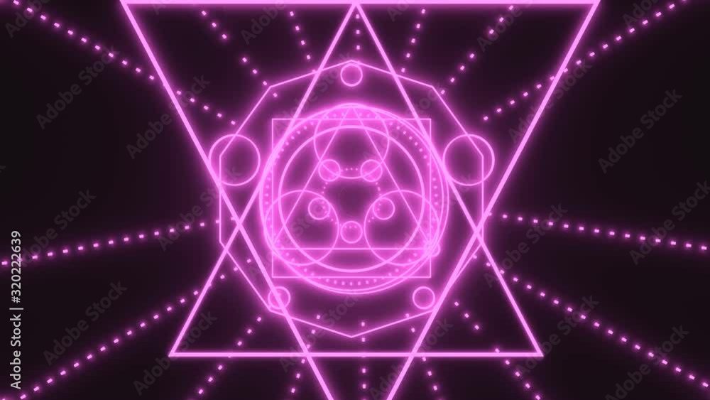 Animated mystery, witchcraft, occult and alchemy sign. Spin of the ...