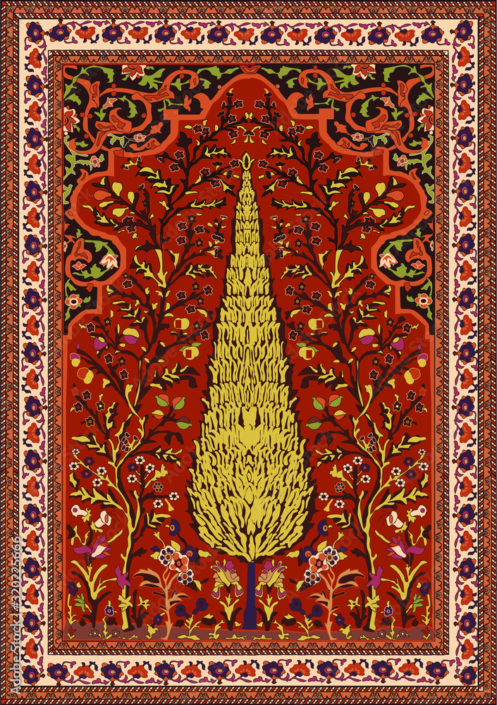 Persian carpet original design, tribal vector texture. Easy to edit and ...
