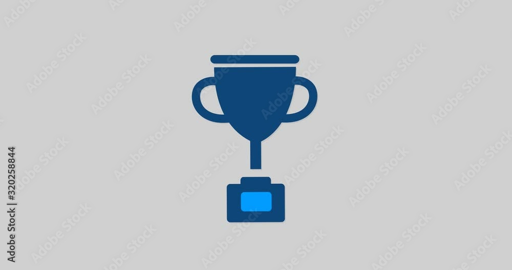 Animated blue trophy icon. Animation, pictogram, motion graphics ...