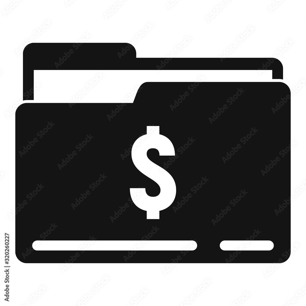 Money folder icon. Simple illustration of money folder vector icon for ...