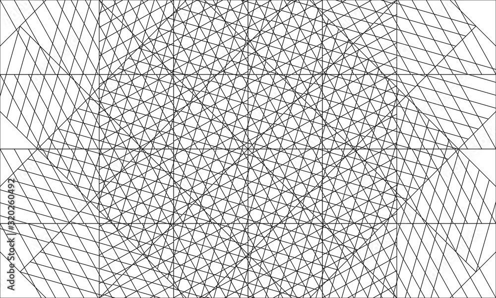 Intersecting straight line pattern. black and white vector illustration ...