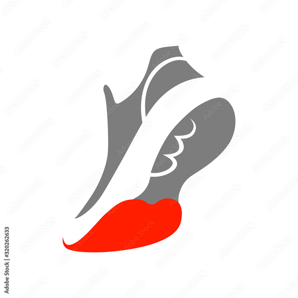 Running shoe symbol on white symbol on white backdrop. Stock Vector ...