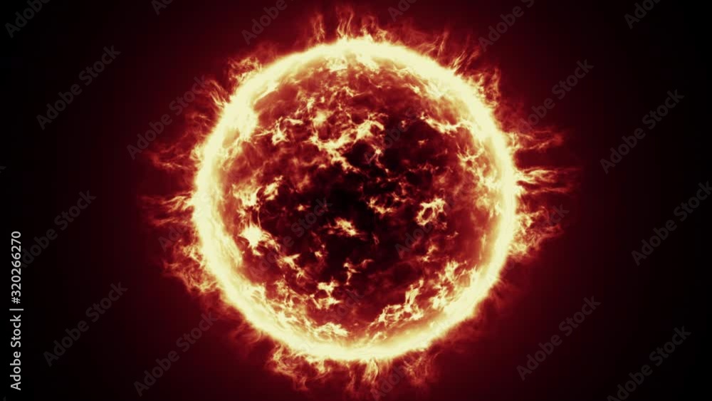 Sun solar realistic burning on background Stock Video | Adobe Stock