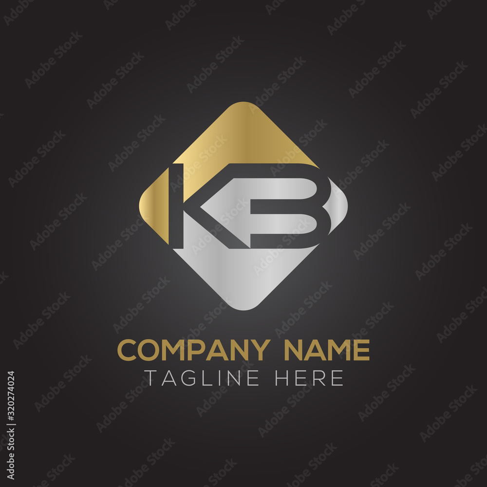 Initial Alphabet KB Logo Design vector Template. Linked Letter KB Logo ...