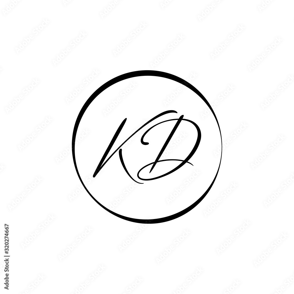 Initial Alphabet KD Logo Design vector Template. Linked Letter KD Logo ...