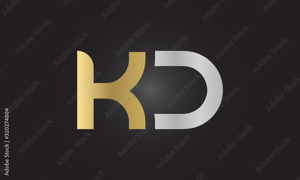 Initial Alphabet KD Logo Design vector Template. Linked Letter KD Logo ...