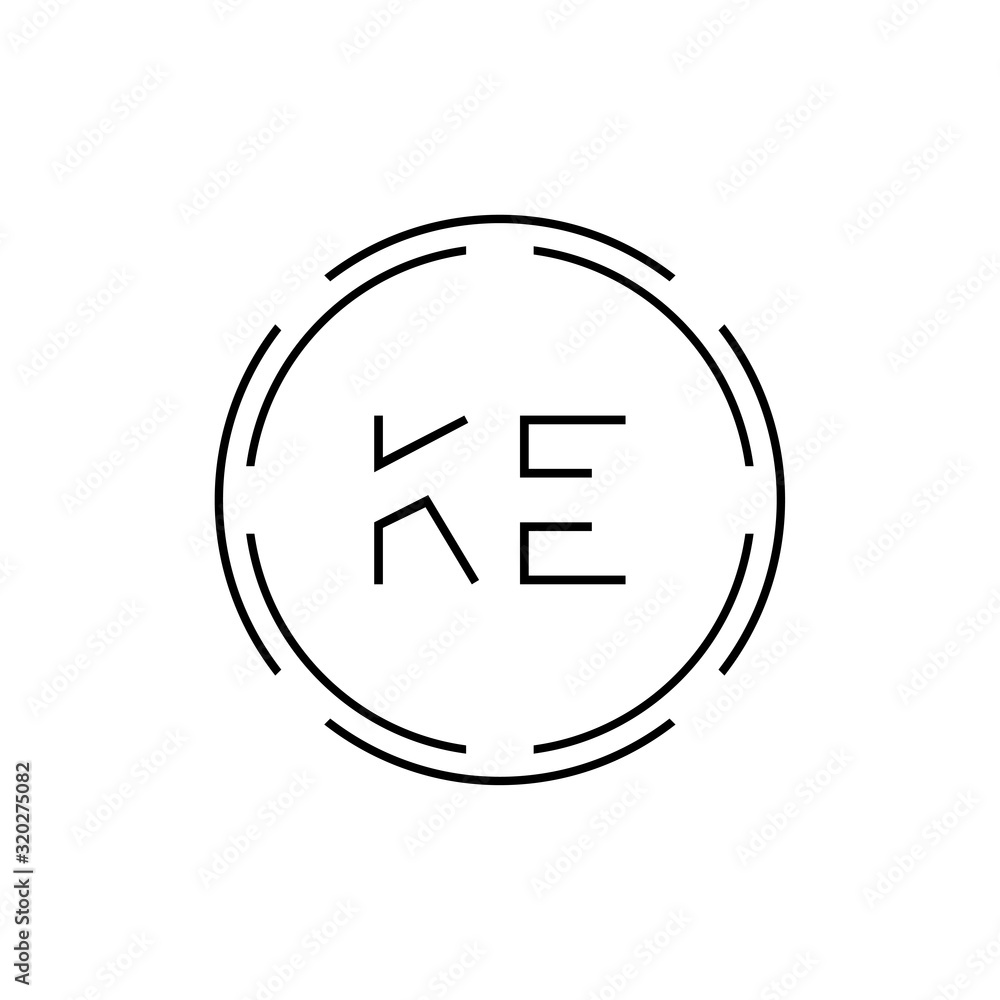 Initial Alphabet KE Logo Design vector Template. Linked Letter KE Logo ...