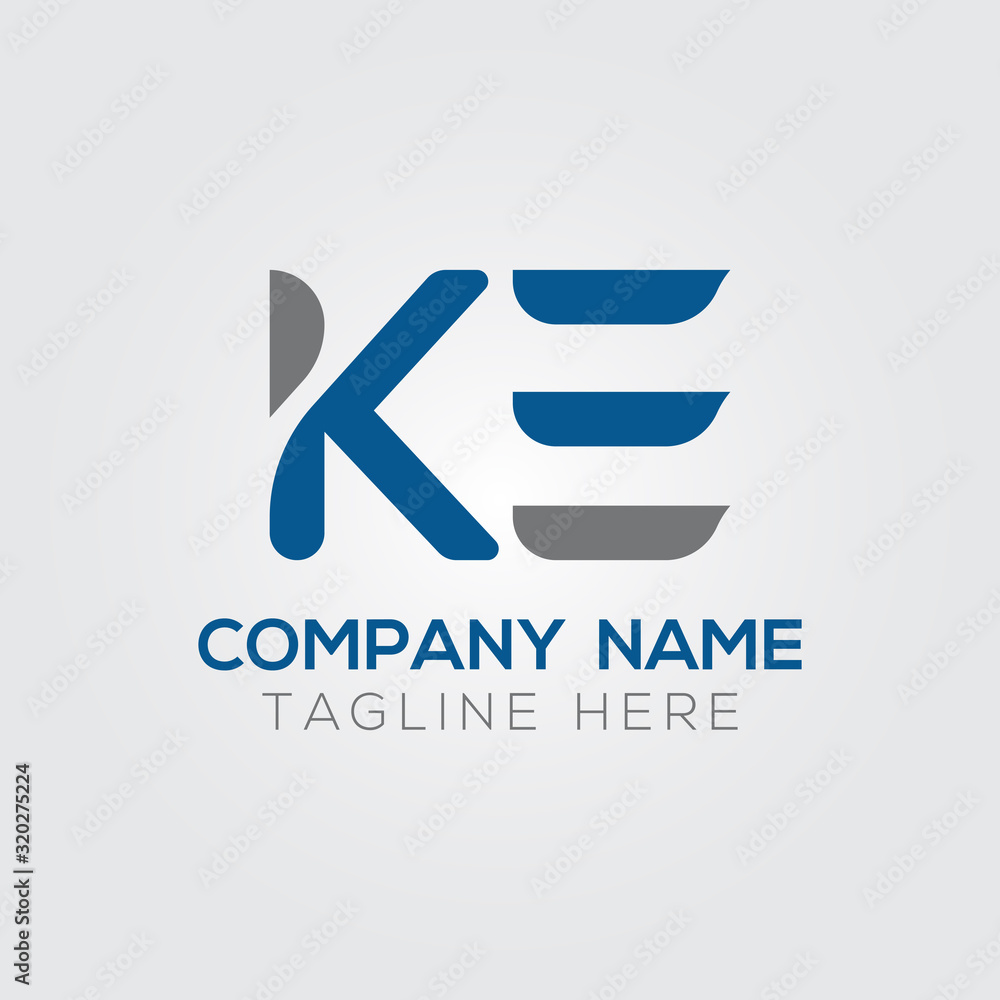 Initial Alphabet KE Logo Design vector Template. Linked Letter KE Logo ...