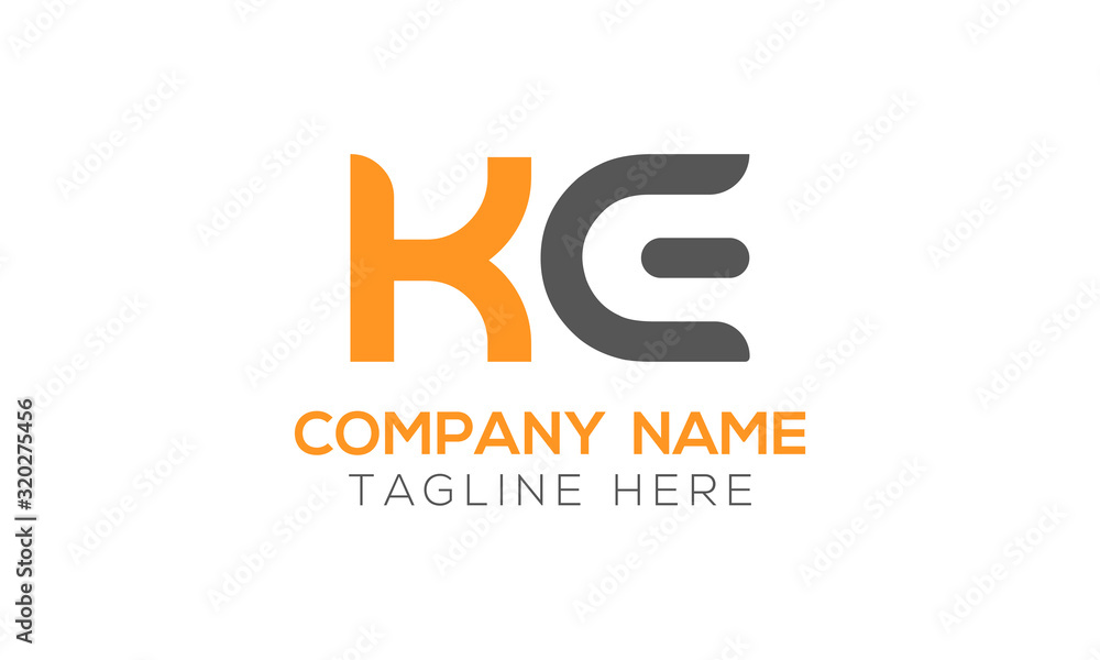 Initial Alphabet KE Logo Design vector Template. Linked Letter KE Logo ...