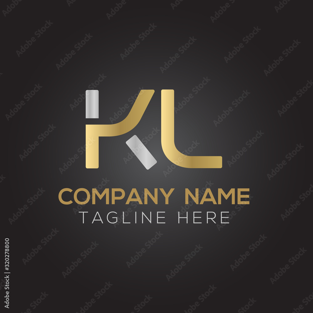 Initial Alphabet KL Logo Design vector Template. Linked Letter KL Logo ...
