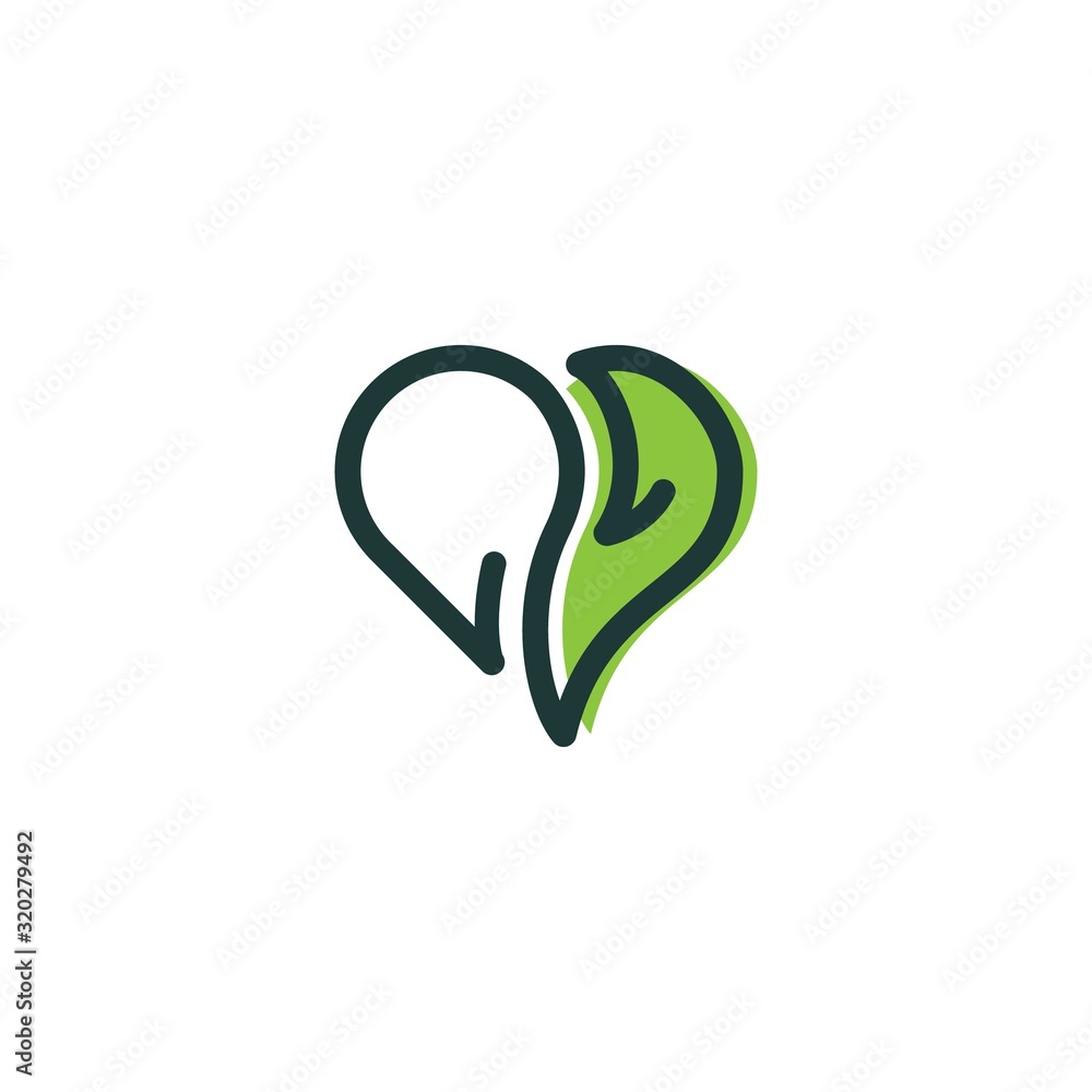 recycle logo design. recycle leaf with heart vector illustration for ...