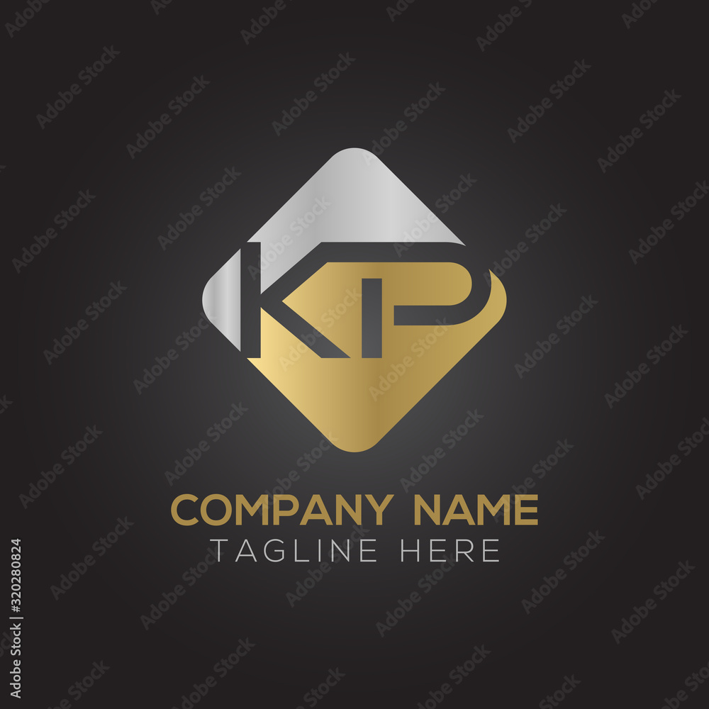 Initial Alphabet KP Logo Design vector Template. Linked Letter KP Logo ...