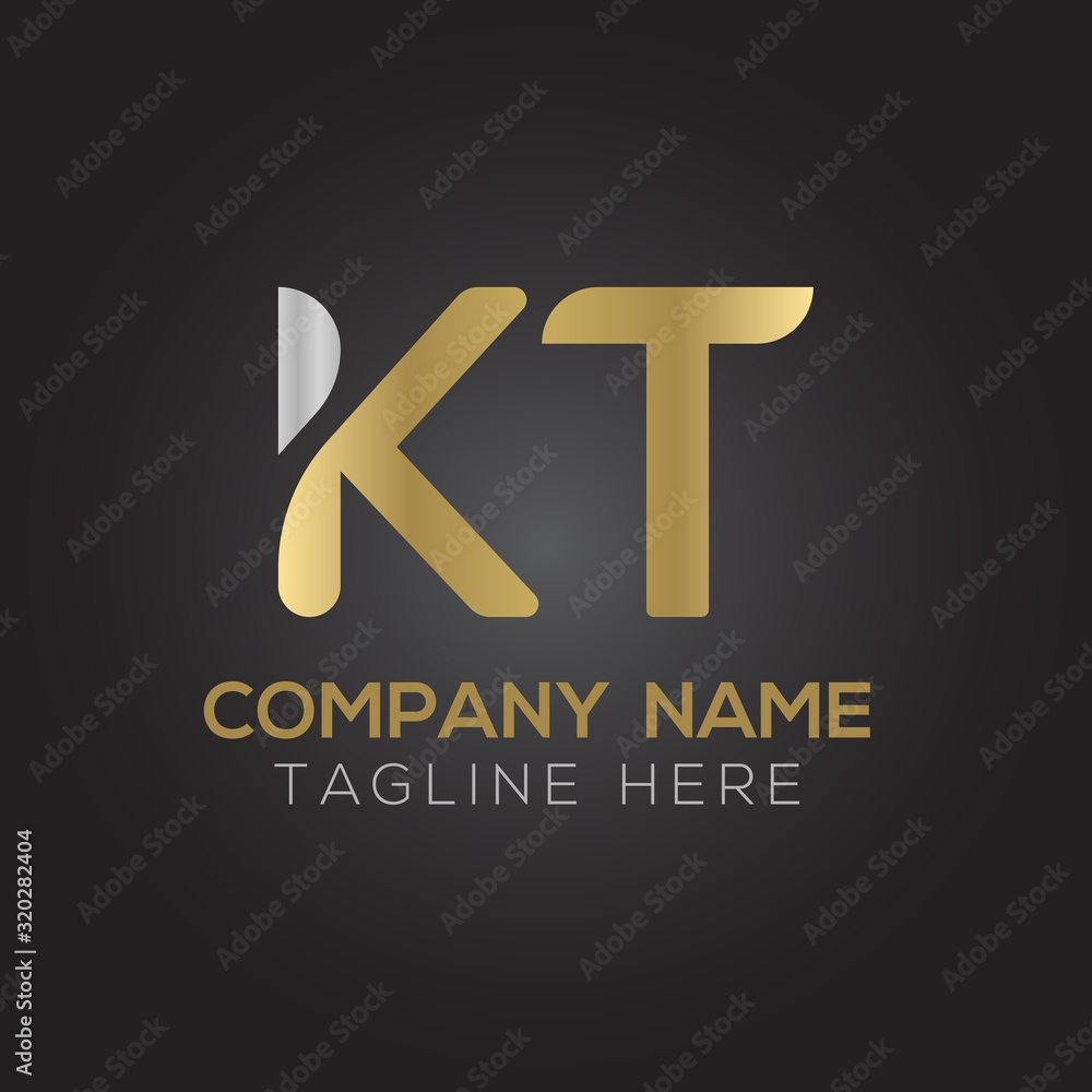 Initial Alphabet KT Logo Design vector Template. Linked Letter KT Logo ...