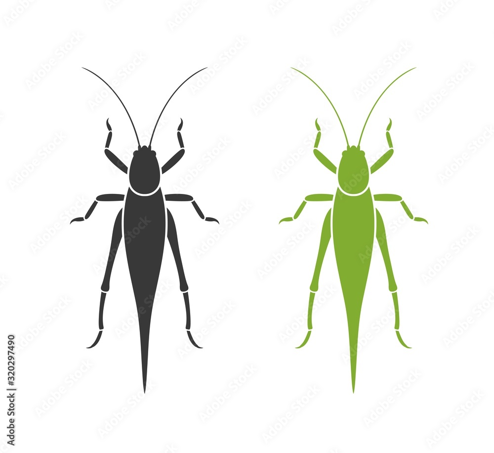 Grasshopper logo. Isolated grasshopper on white background Stock Vector ...