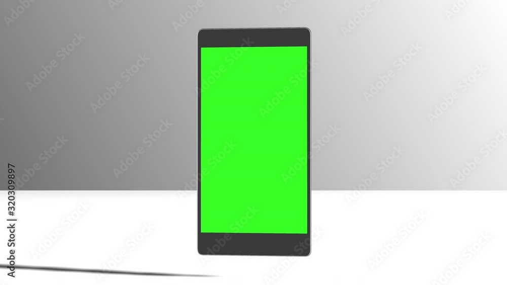 smartphone floating rotating with shadow cell green screen animation 3d ...