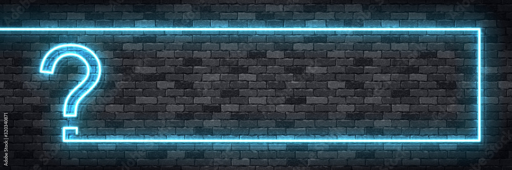 Vector realistic isolated neon sign of Question frame logo for template ...