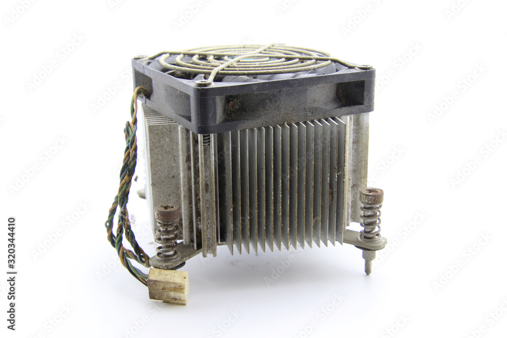 cooling system for the cpu in computer, old aluminium pc processor ...
