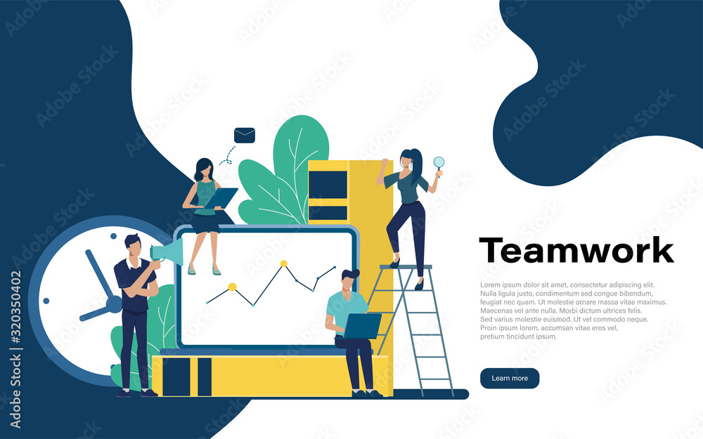 Brainstorming teamwork character. Business people teamwork office ...