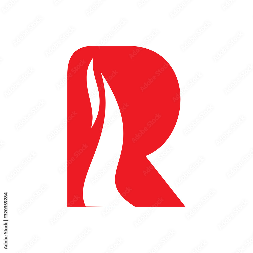 red letter r fire flame logo design Stock Vector | Adobe Stock