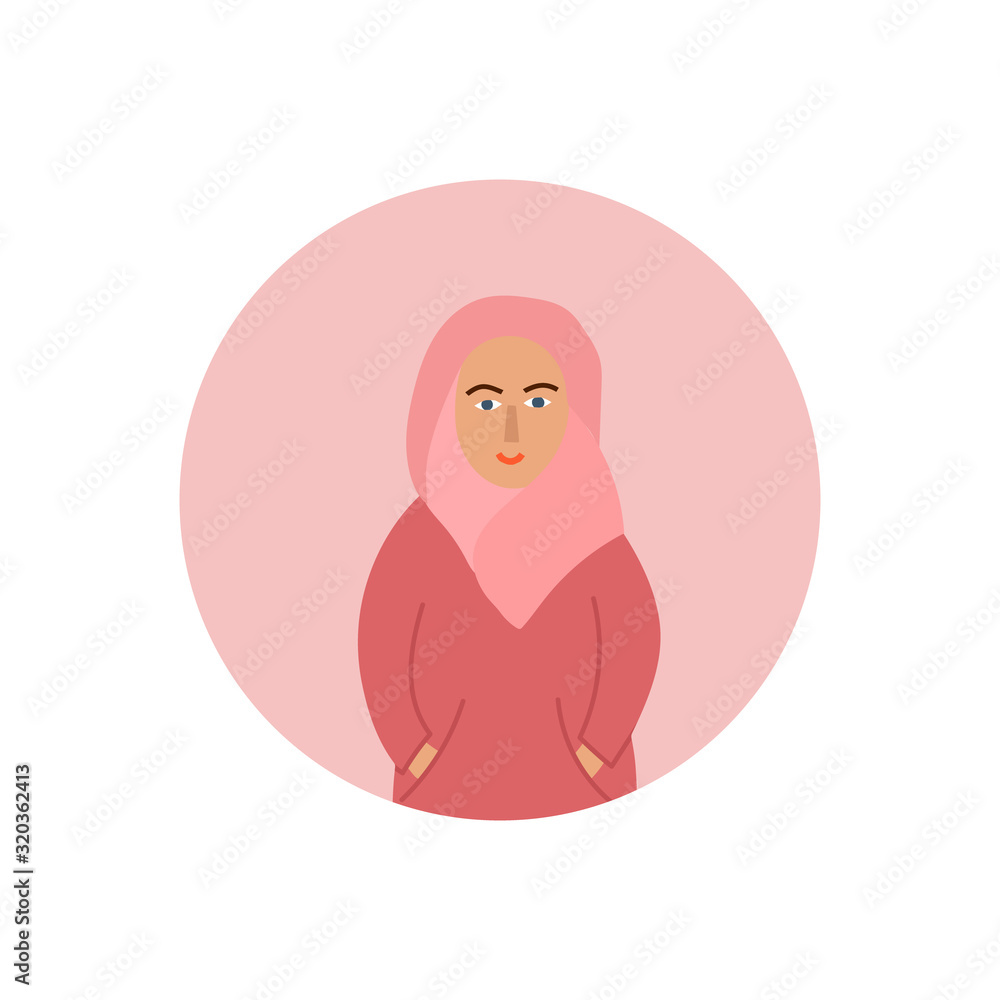 Girl Woman icon circle character illustration Stock Vector | Adobe Stock