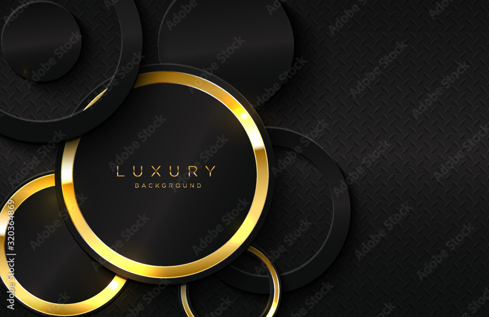 3d background with realistic gold circle shape. Vector geometric ...