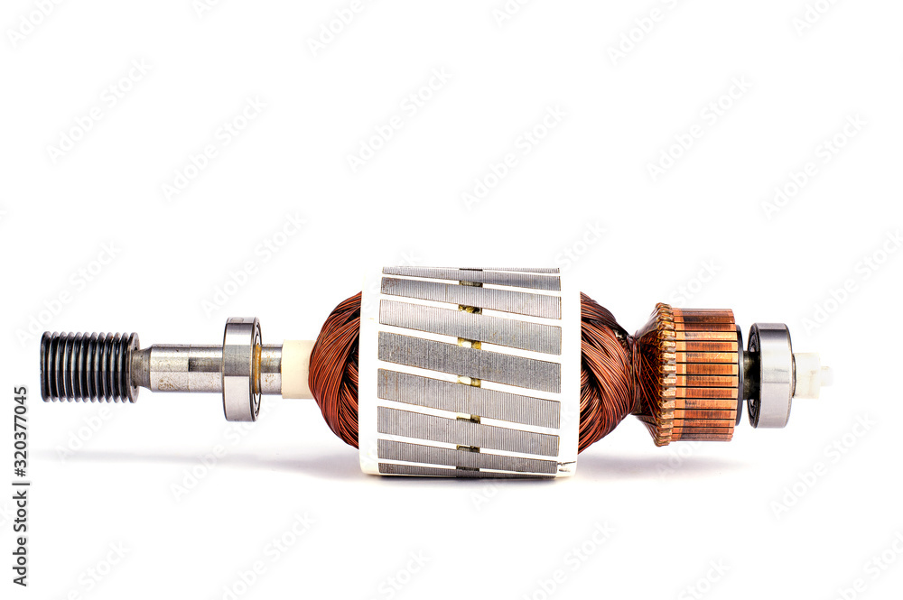 electric motor rotor isolated on white background. Stock Photo | Adobe ...