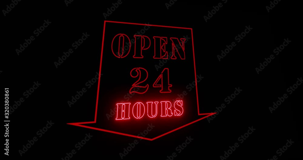 Open 24 hours sign shows business available and support welcome ...