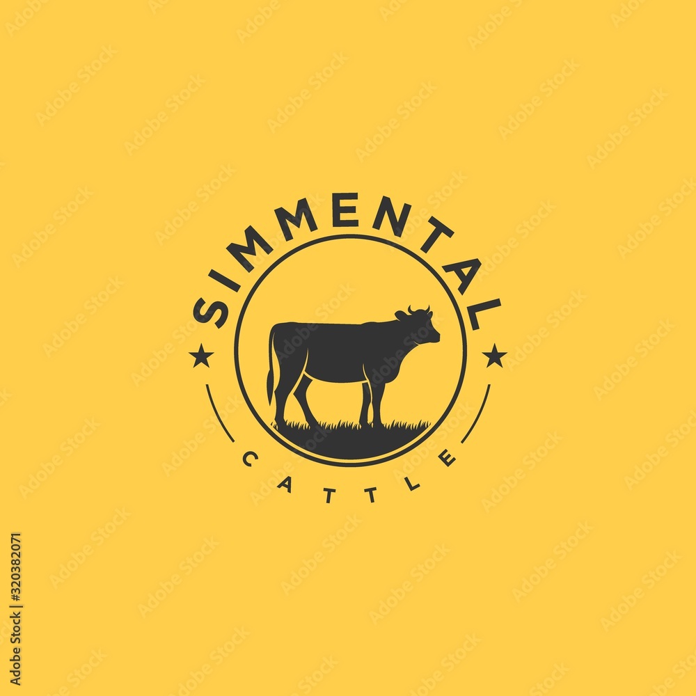 Simmental Illustration Vector Template. Stock Vector | Adobe Stock