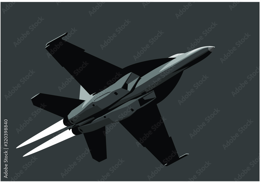 Boeing F/A-18E/F Super Hornet.. Fighter jet in the sky. Vector drawing ...